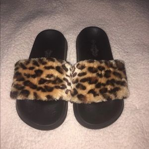 Shoes | Leopard Print Fur Slides | Poshmark